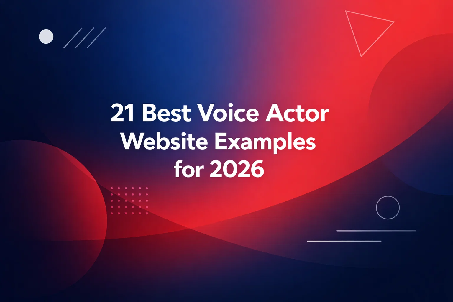21 Best Voice Actor Website Examples for 2026